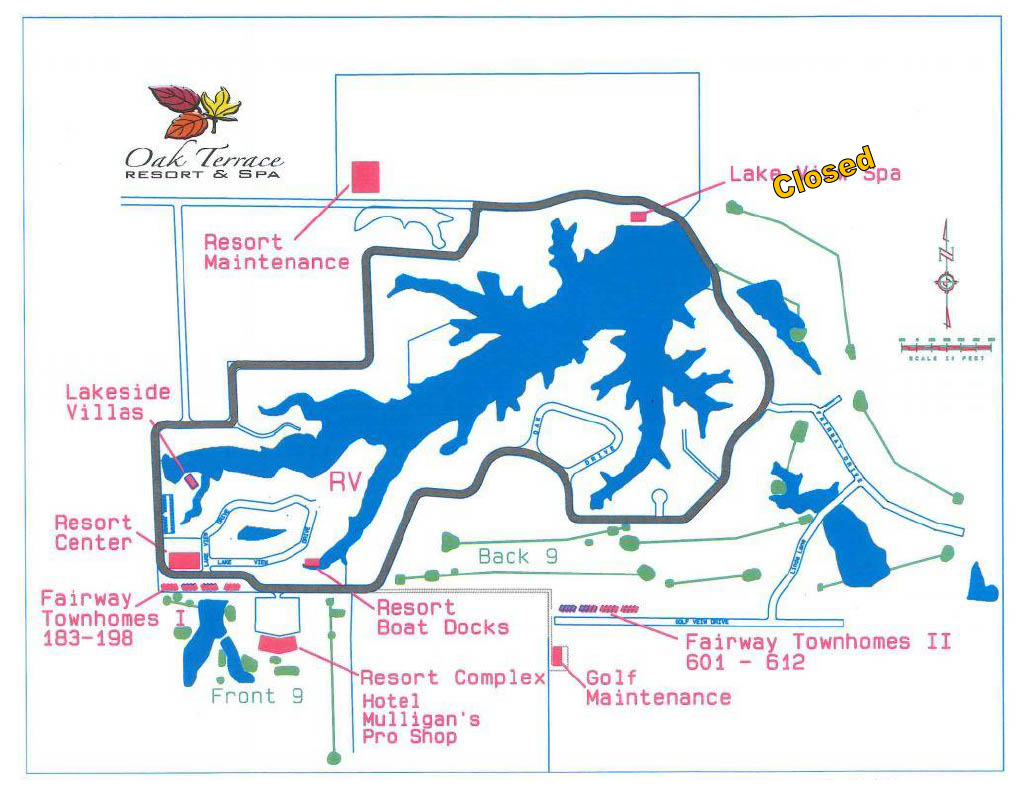 Oak Terrace Resort Map